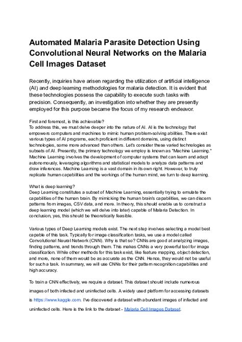 Pdf Automated Malaria Parasite Detection Using Convolutional Neural Networks On The Malaria