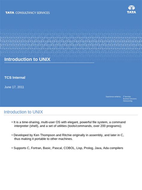 Session 1 Introduction To Unix V10 Pdf