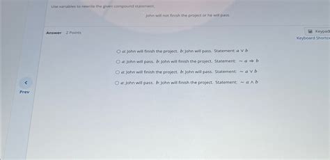 Solved Use Variables To Rewrite The Given Compound