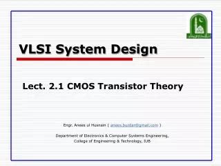PPT VLSI Digital System Design PowerPoint Presentation Free Download ID