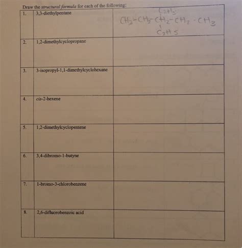 Solved Draw The Structural Formula For Each Of The