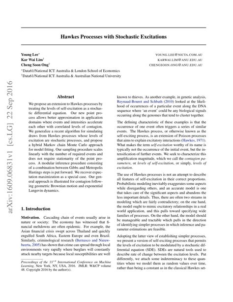Pdf Hawkes Processes With Stochastic Excitations