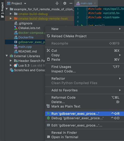 Remote Debug via GDB/gdbserver Of CLion With Docker