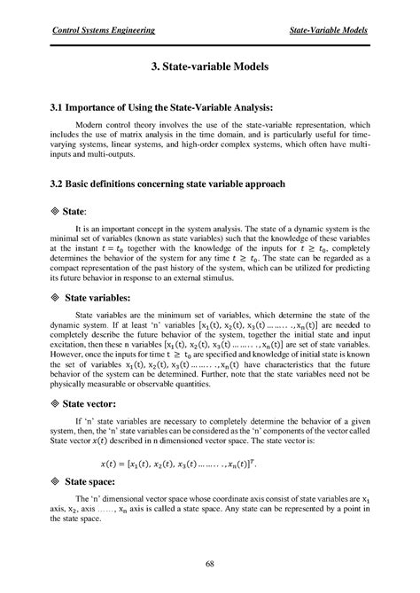 Control Sysyem 3 9 3 State Variable Models 3 Importance Of Using The