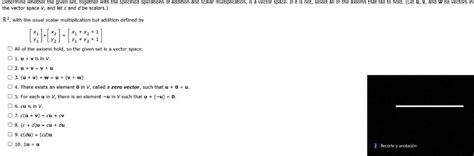 solved determine whether the given set together with the specified