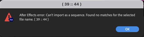 Re Importing Png Sequence Problem Error 39 Adobe Community