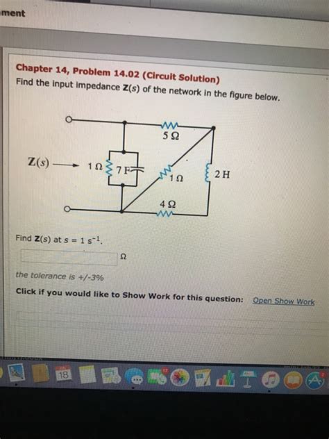 Solved Find The Input Impedance Z S Of The Network In The Chegg