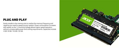 Acer Sd100 Ddr4 32gb 3200 Mhz Ram Sodimm Pc4 2500 Cl22 Computer Memory 1 2v 260 Pins Pc