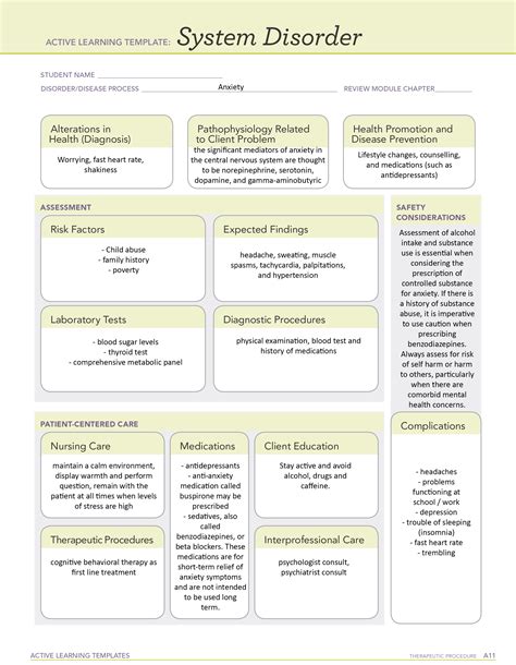 System Disorder Active Learning Template