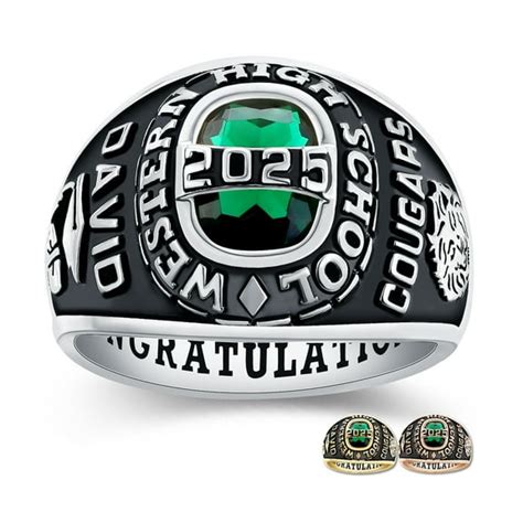 Mens Customized Class Ring For High School 2026 Custom Square