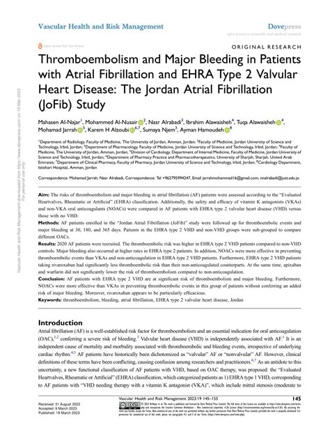 Pdf Thromboembolism And Major Bleeding In Patients With Atrial Fibrillation And Ehra Type 2