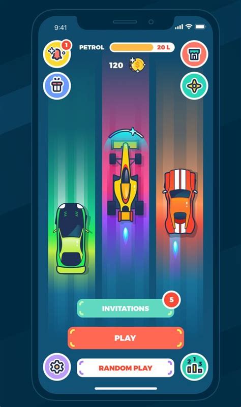 car racing mobile game game interface user interface design ios games