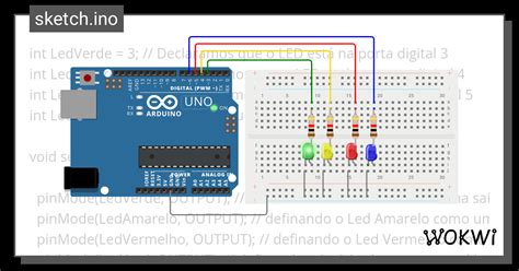 Arduino Sequêncial Leds Wokwi Esp32 Stm32 Arduino Simulator