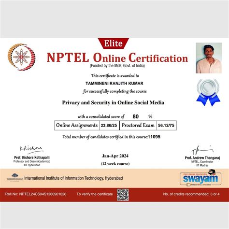Ranjith Kumar Tammineni On Linkedin Swayam Nptel
