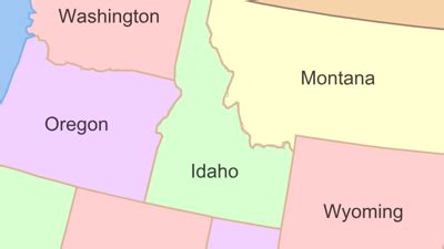 Oregon Washington Idaho Map