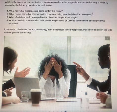 Solved Analyze The Nonverbal Communication Codes