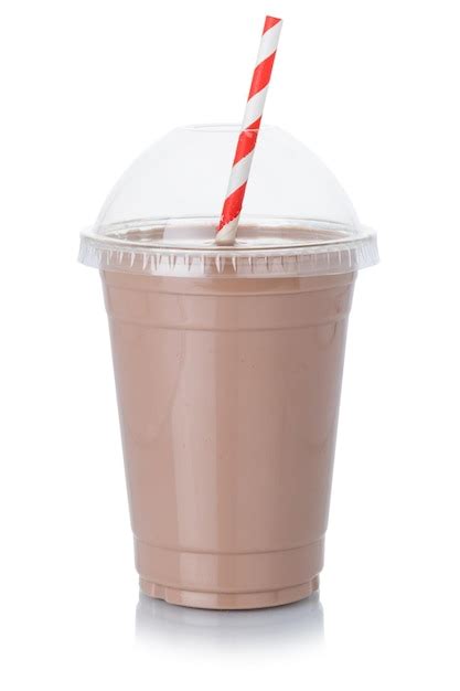 Premium Photo Chocolate Milk Shake Milkshake In A Cup Straw Isolated