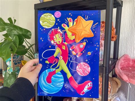 Starchaser Alien Cutecore Colourful Vibrant Art Print Poster Etsy