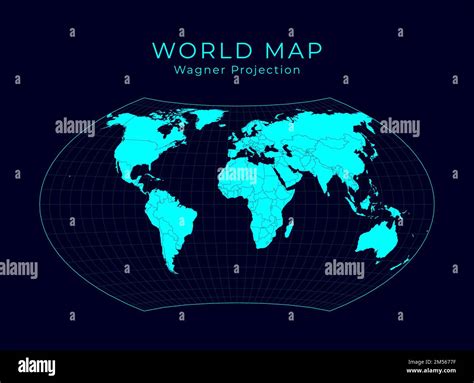 Map Of The World Wagner Projection Futuristic Infographic World
