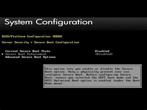 Enabling Or Disabling UEFI Secure Boot In HPE Proliant Server YouTube