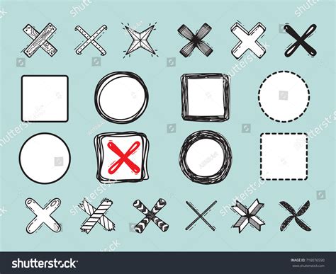 Vector Checkmarks Checkboxes Set Hand Drawn Stock Vector Royalty Free 718076590 Shutterstock