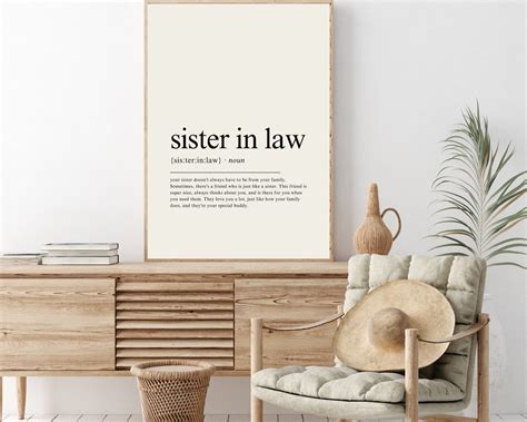 Sister In Law Definition Print Quote Print Ts For Her Wall Art