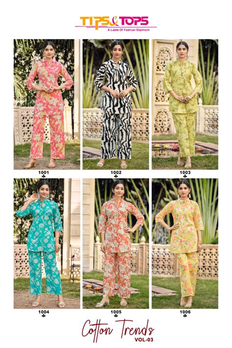 Tips And Tops Cotton Trends Vol 3 Cotton Print Co Ord Set Collection