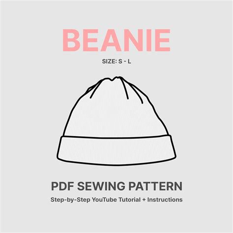 Beanie Pdf Sewing Pattern Sizes S M L Etsy
