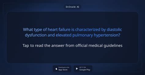 What Type Of Heart Failure Is Characterized By Diastolic Dysfunction