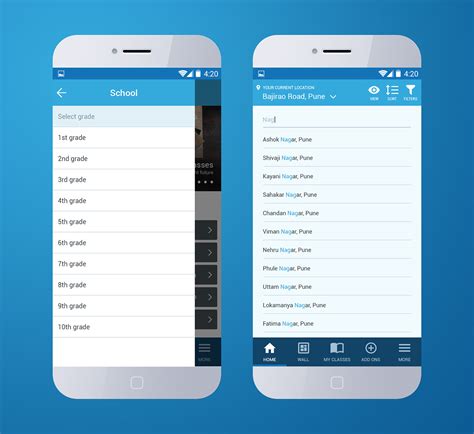 Mobile UI ClassOnClick Tutorial Classes Info App On Behance