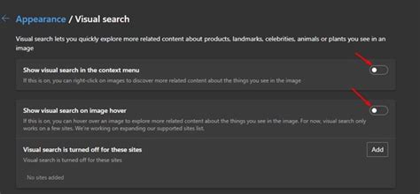 How To Enable Disable Visual Search Option In Microsoft Edge Twinfinite