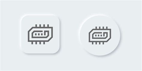 ram line icon in neomorphic design style random access memory signs