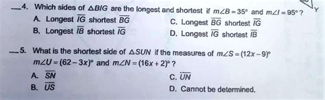 4 which sides of abig are the longest and shortest if mzb 350 and mzi