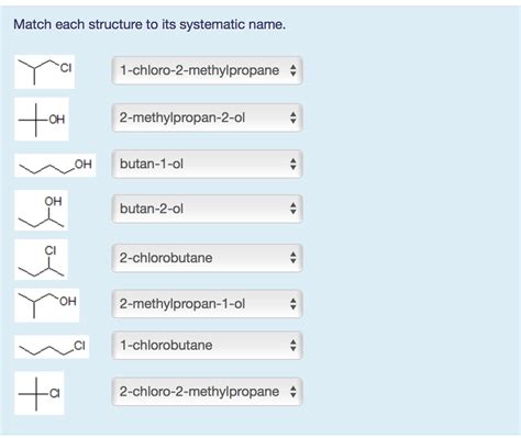 Solved Match each structure to its systematic name. Cl | Chegg.com