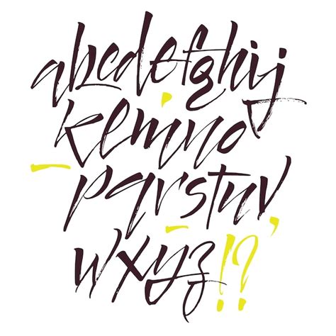 free vector handwritten script font brush font uppercase numbers