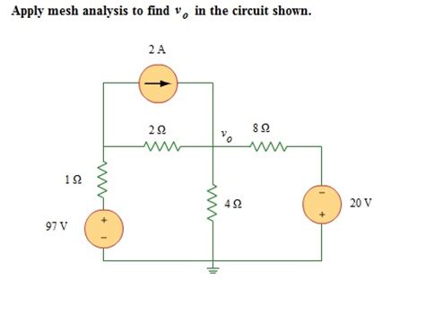 Solved Apply Mesh Analysis To Find V In The Circuit Shown Chegg