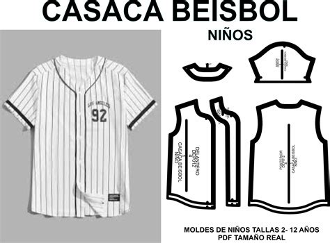 Molde Casaca Beisbol NiÑos Hotmart
