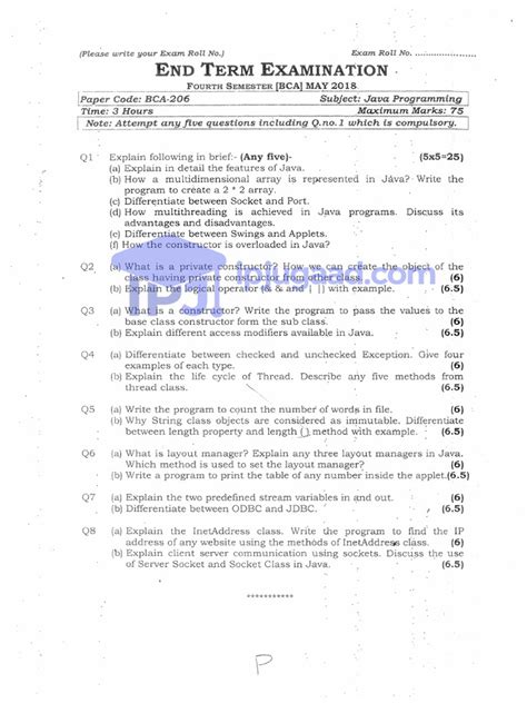 Ipjugaad Bca 4th Sem Java Programming Paper 2018 Pdf