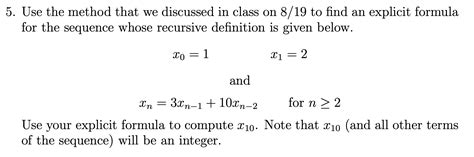 Solved Use The Method That We Discussed In Class On To Chegg Com
