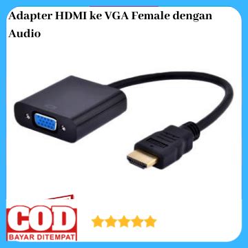 Kabel Adapter Hdmi Ke Vga Female Kabel Konverter Dari Hdmi Ke Vga Penyambung Vga Hdmi
