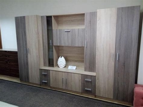 Вітальня стінка Вікторія 3160 500 2080 з тумбою під ТВ із ДСП колір Дуб сонома дуб трюфель МФ