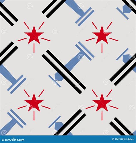 Seamless Airplane Pattern In Constructivism Soviet Style Vector