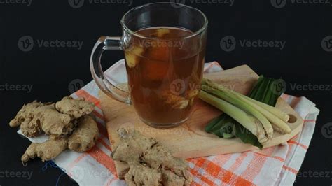 Wedang Jahe Or Ginger Drink Is Traditional Drink From Indonesia Dark Background 46000744 Stock