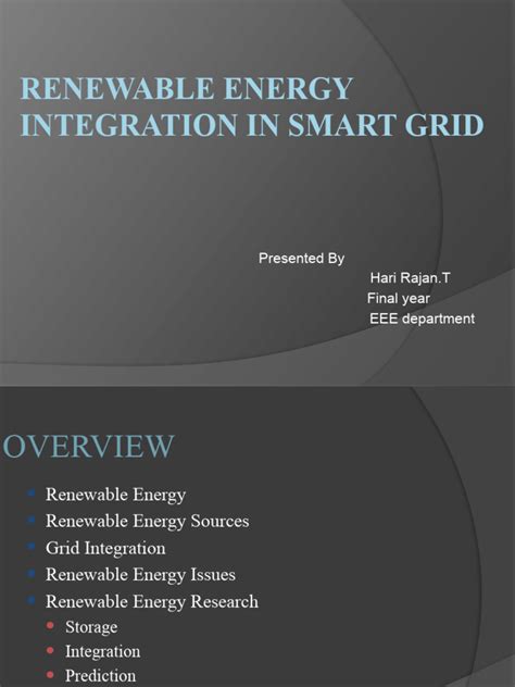 Renewable Energy Integration In Smart Grid Pdf Electrical Grid Renewable Energy