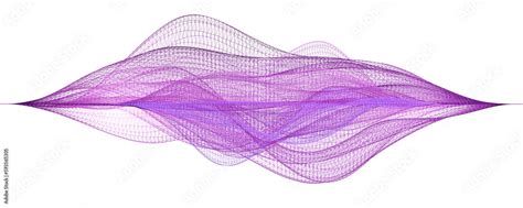 Abstract Purple Wireframe Sound Waves Visualization Of Frequency Signals Or Audio Wavelengths