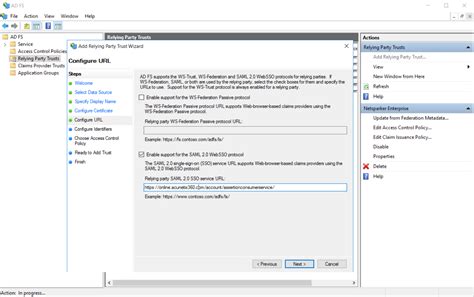 Configuring Microsoft Active Directory Federation Services Integration With SAML Acunetix