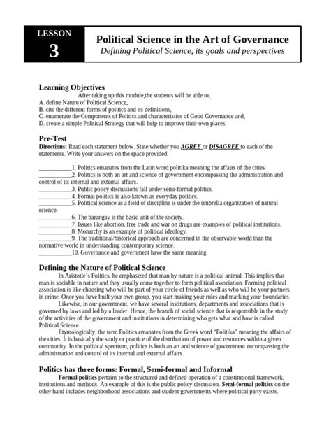 Ucsp Module 3 Pdf Governance Science