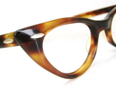 Vintage Rockabilly Cat Eye Glasses Eyeglasses Tortoise Bausch Lomb
