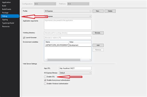 C Can T Find Where To Enable SSL In VS ASP NET Stack Overflow