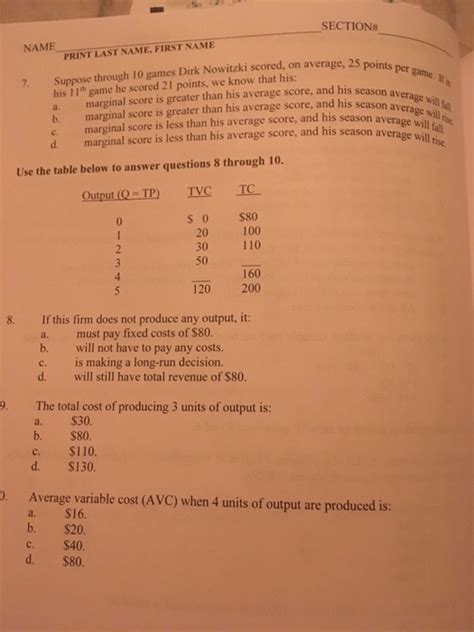 solved section name print last name first name suppose